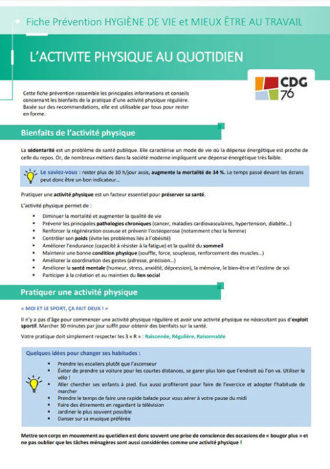 Dossier : qualité de vie et des conditions de travail - CDG 76